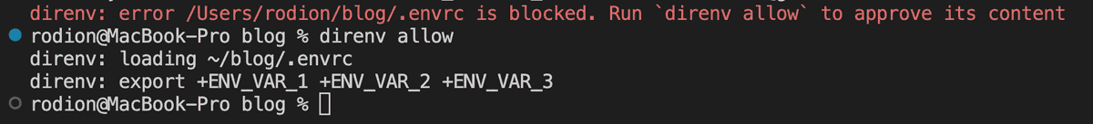 running direnv allow